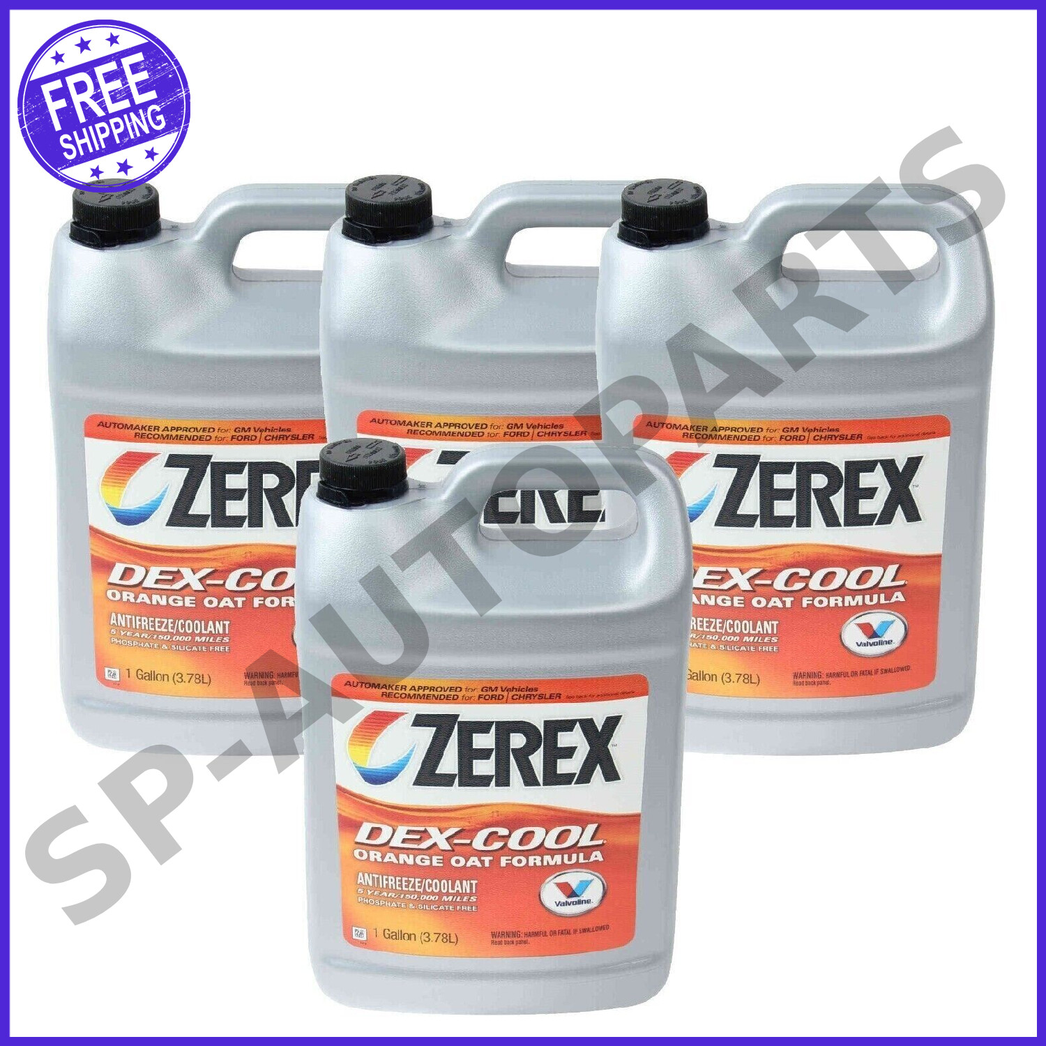 Valvoline Zerex 4 Gallons Coolant Antifreeze DEXCOOL Long Life Orange 4 ...