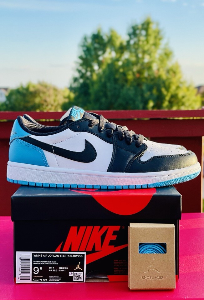 Nike Air Jordan 1 Low OG UNC Powder Blue Size 9.5 Max Zoom Dunk High ...