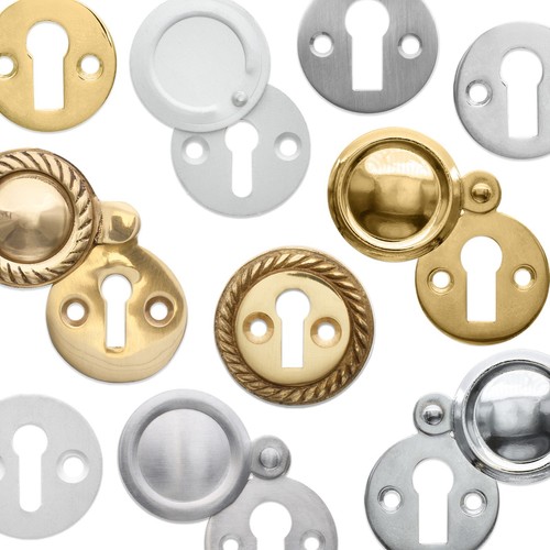 KEY HOLE COVERS Escutcheon Plate Keyhole Lock Silver/Gold QUALITY DOOR ...