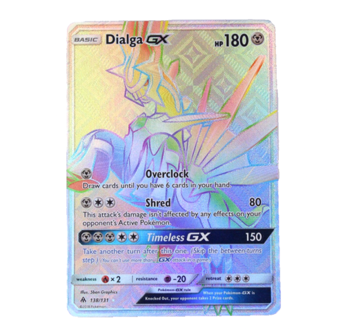 Pokémon TCG Dialga GX Ultra Prism Holo 138/131 Rainbow Rare HP ...