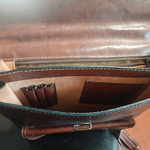 Vintage LARELLA Brown Genuine Leather messenger Bag Made In Italy | eBay