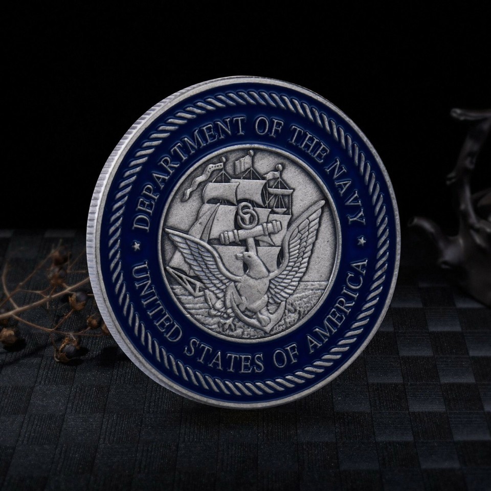 1X New DEPARTMENT OF THE NAVY Skull Crossbones Medal Challenge Coin ...