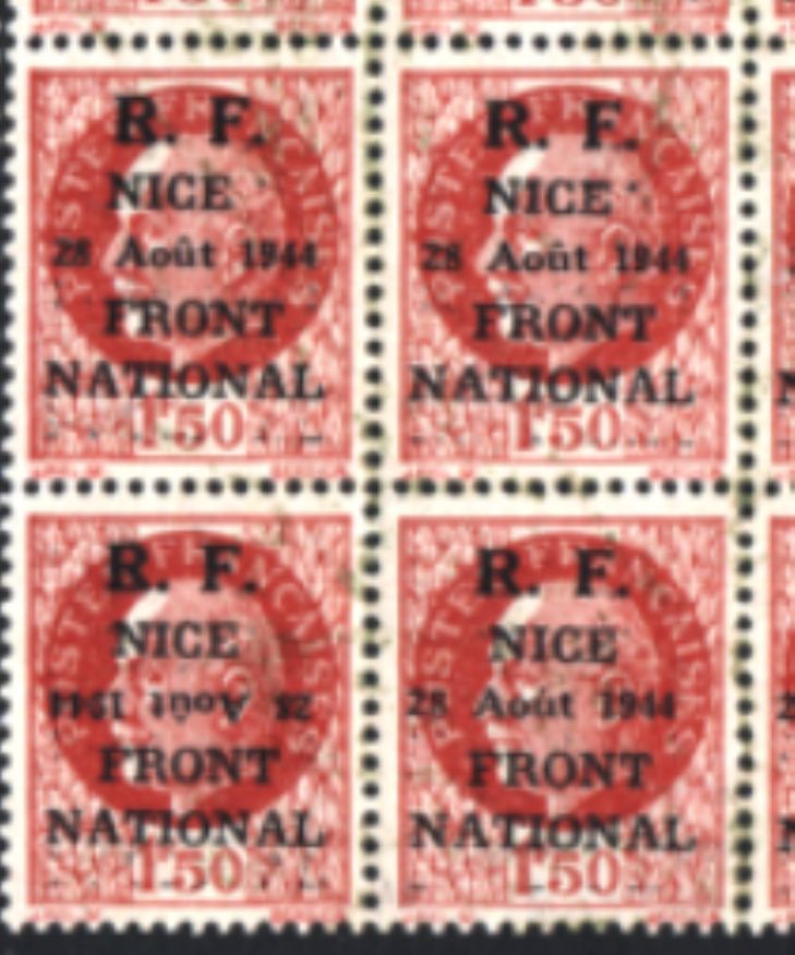 FRANCE LIBERATION NICE SERIE 6 TIMBRES 1944 BLOCS 9 VARIETES NEUFS xx ...