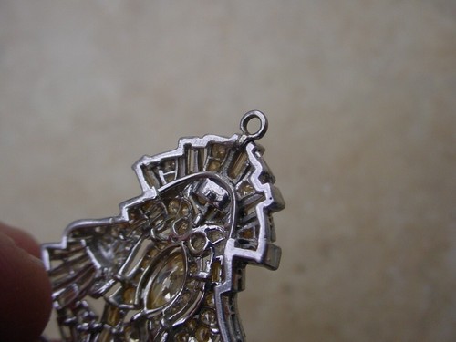 Smashing Art Deco Platinum Brooch/ Jacket Clips, Close to 5 Carats In ...