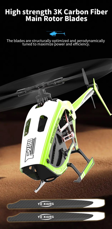 YXZNRC RC Helicopter F280 2.4G 6CH 6-Axis Gyro 3D Brushless Motor ...
