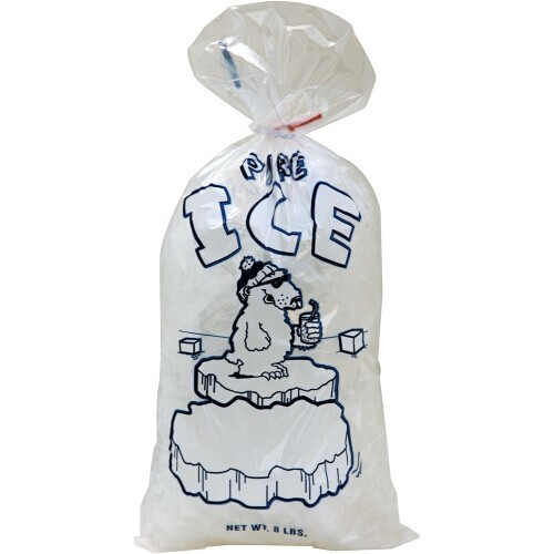 5 lb, 8 lb , 10 lb, 20 lb, 50 lb Ice Bags with Twist Ties Pure Ice 250 ...