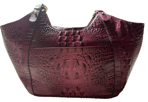 BRAHMIN PLUM EMBOSSED HANDBAG. Excellent condition. Fuchsia color. | eBay