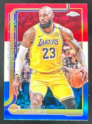 2025-26 Topps Chrome Red, White & Blue Refractor #127 LeBron James | eBay