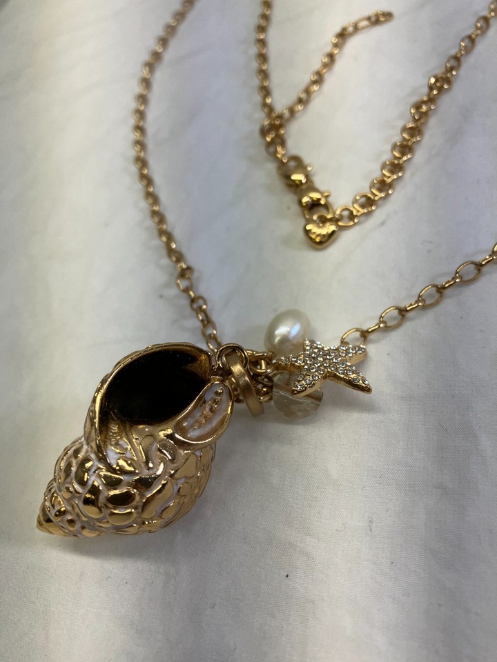 Brighton Gold Tone Seashell Pendant Necklace | eBay
