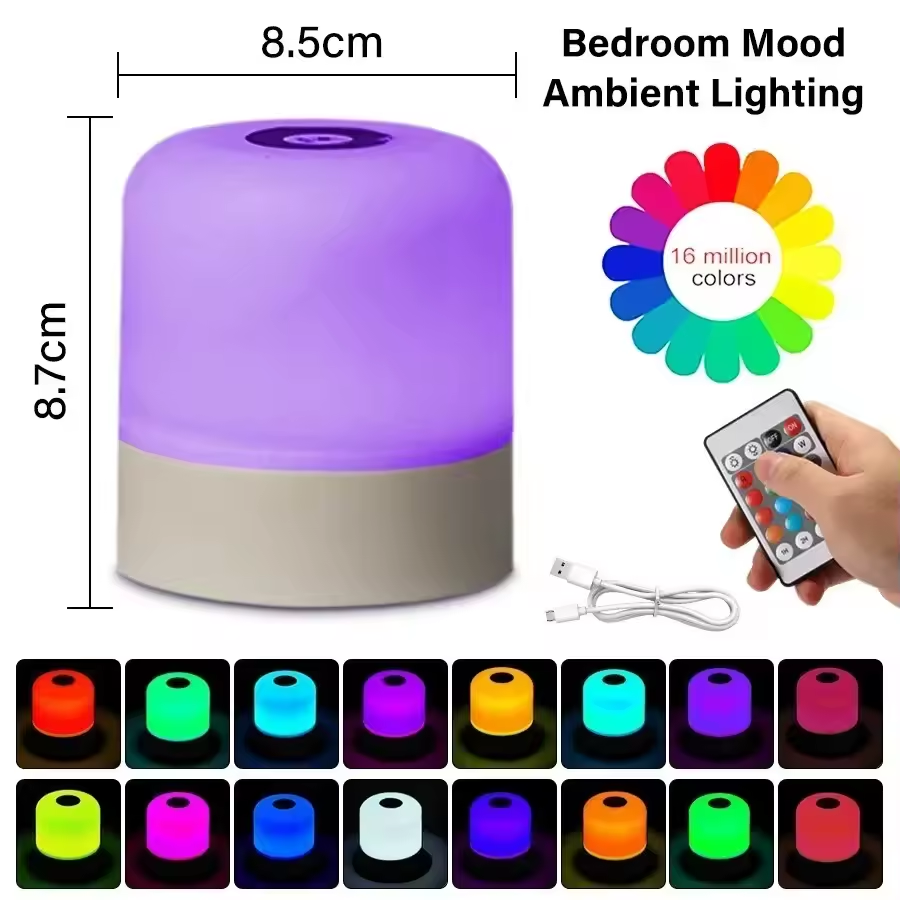TOUCH SENSOR NIGHT LIGHT LED BEDSIDE DESK TABLE LAMP DIMMABLE USB ...