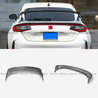 For Honda Civic Hatchback FL5 Rear Trunk Spoiler Middle Wings Carbon ...