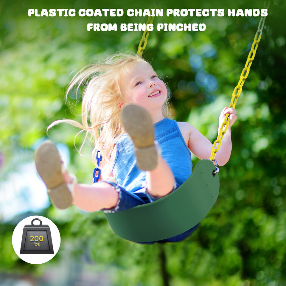 600lb Heavy Duty Swing Set with 3 Swings Metal Frame Kids Adult ...