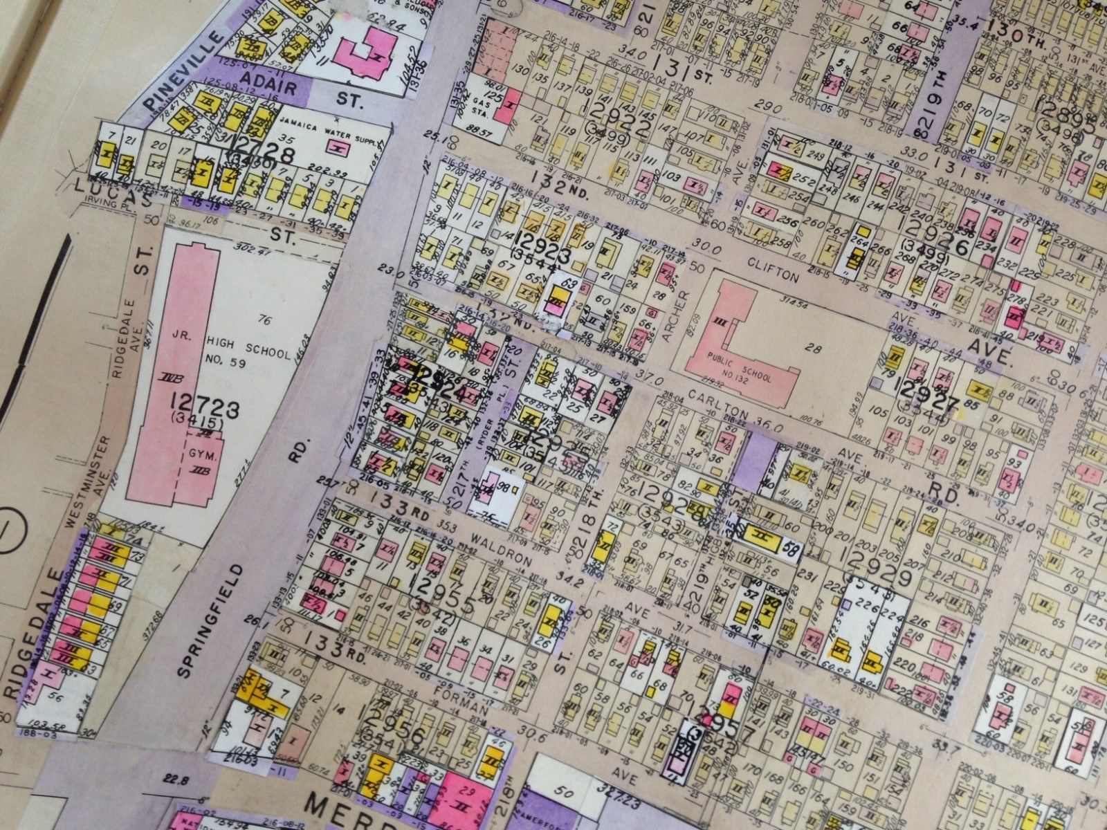 ORIG 1945 BELCHER HYDE SPRINGFIELD GARDENS JHS 59 P.S. 32 QUEENS NY ...