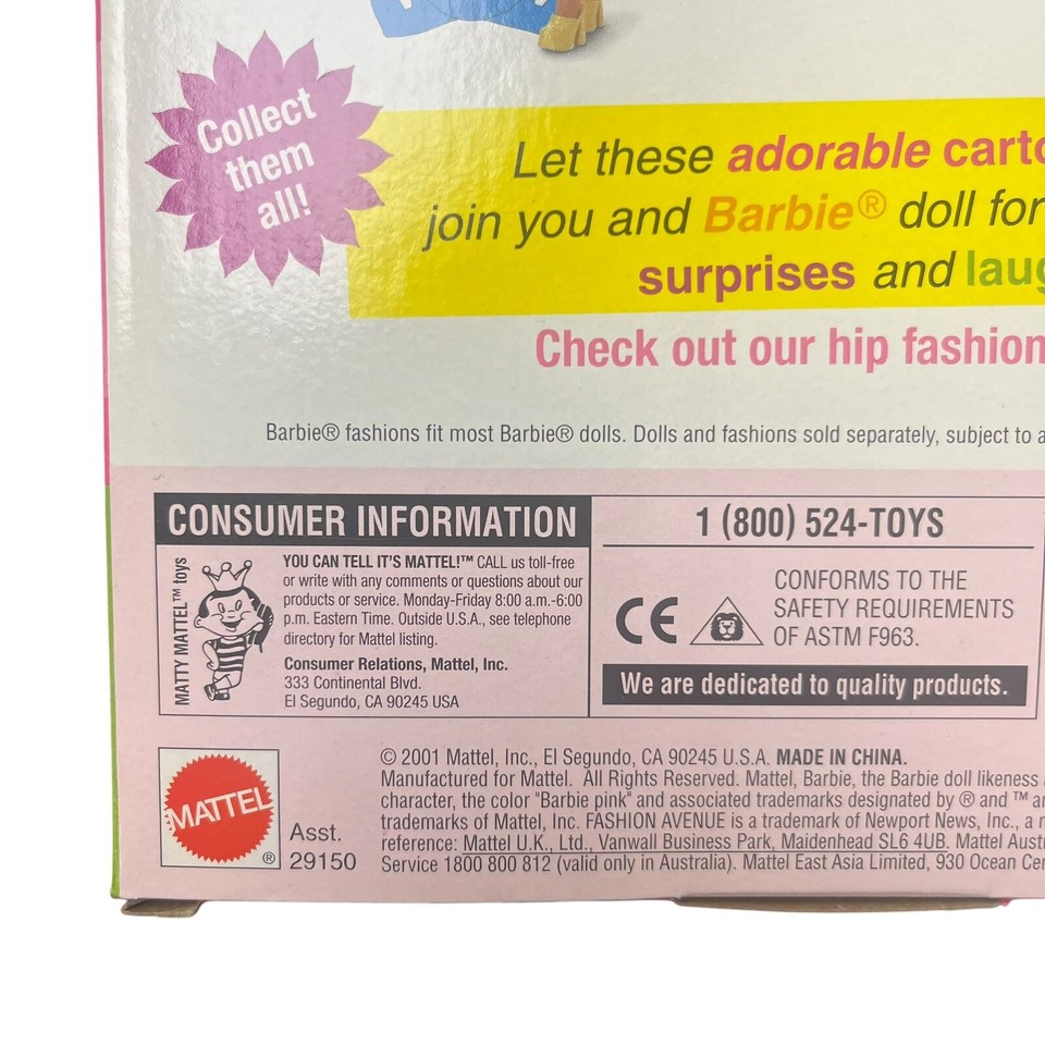 Vintage 2001 Mattel Barbie Animation Fashion Avenue Floff Fashion ...