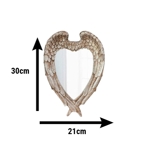 Large Wall Mirror Hanging Heart Round Angel Wings Feathered Home ...