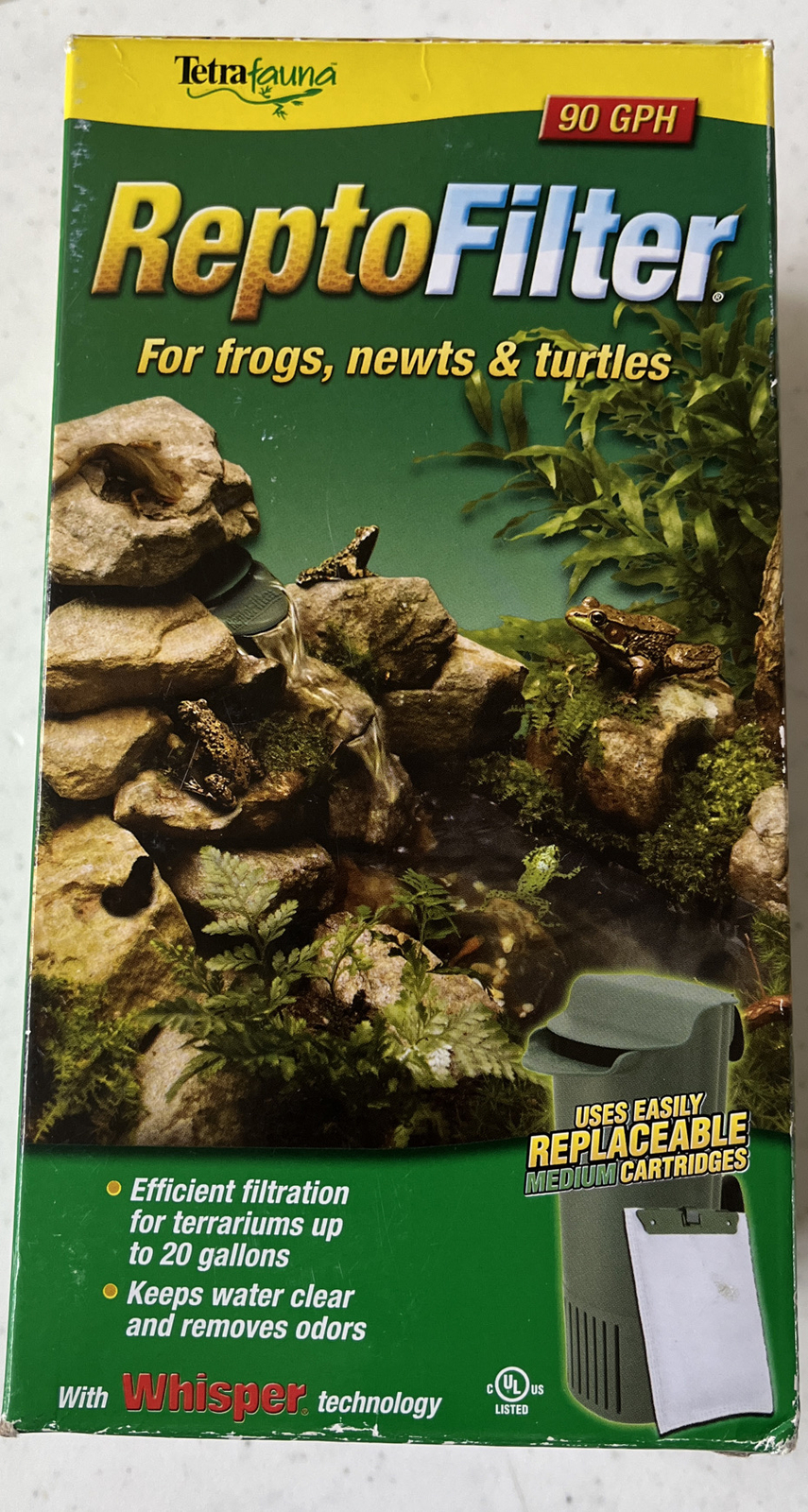 TETRAFAUNA ReptoFilter 90 GPH for aquatic terrarium up 20 gallon ...