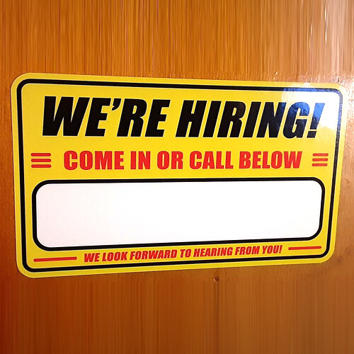 Now Hiring we're hiring Sticker Truck Vehicle Decal Bumper Business ...