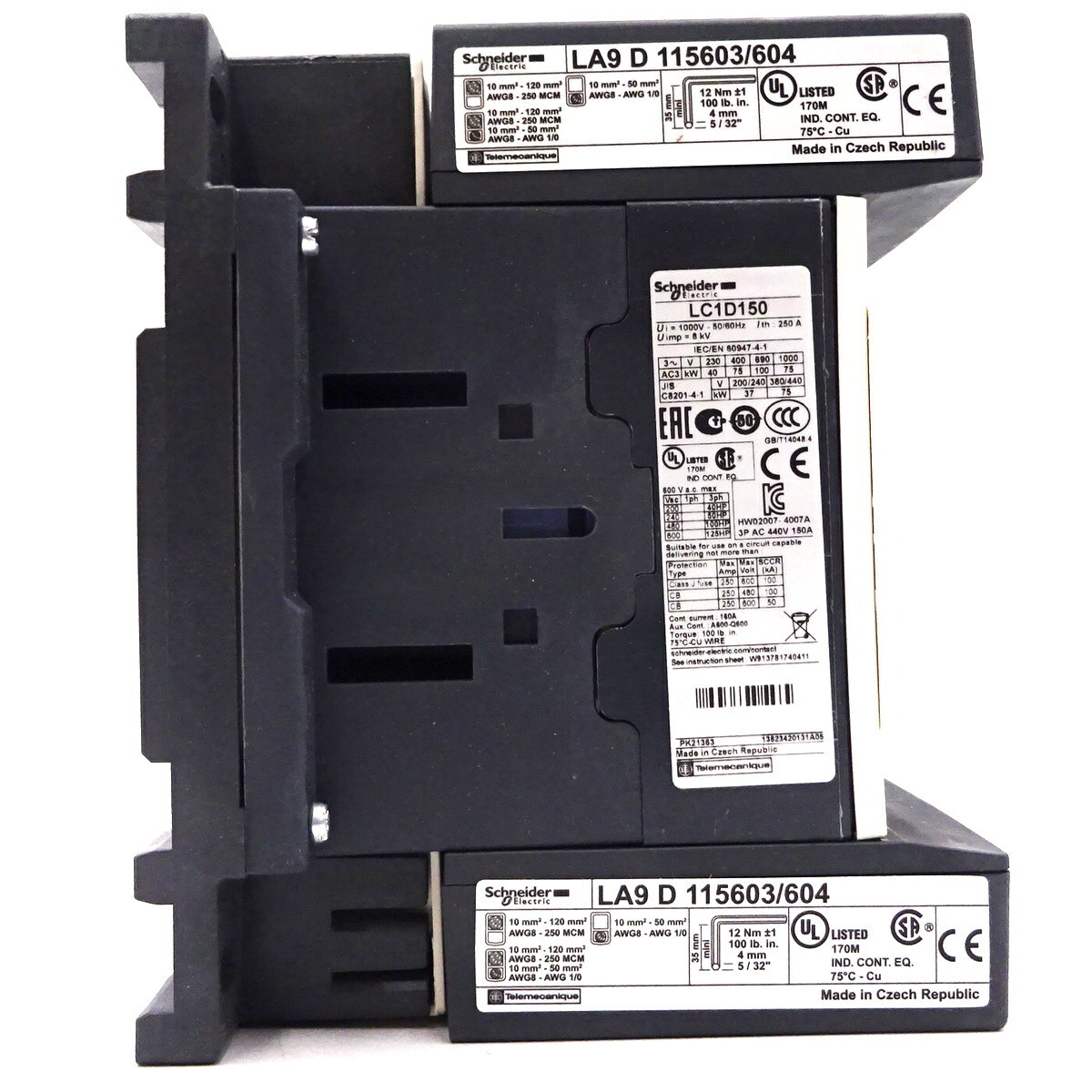 Contactor LC1D150P7 Schneider 230VAC 75kW 3P | eBay