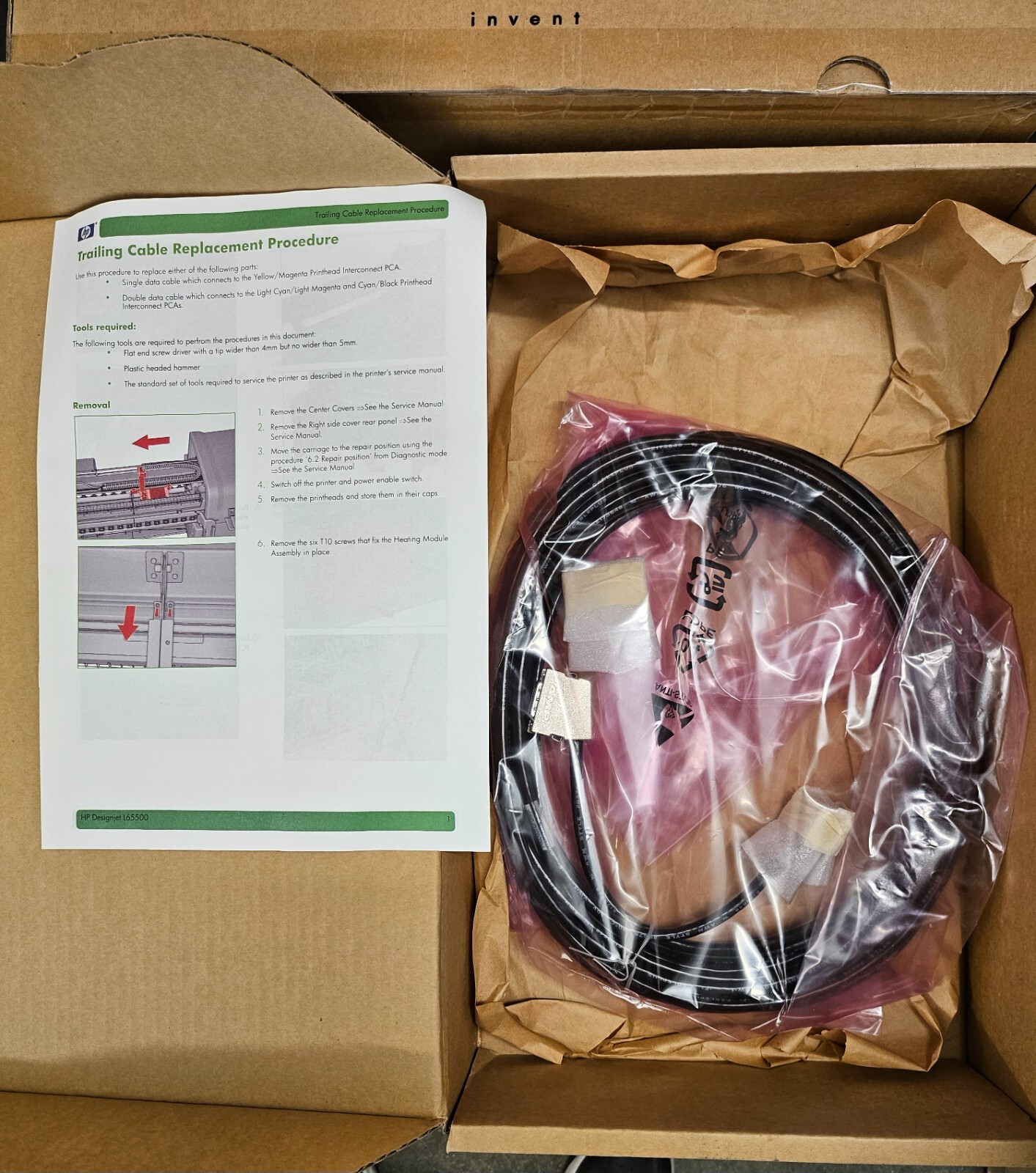 HP Q6703-67108 Single Data Trailing Cable For Designjet LX800 / LX820 ...