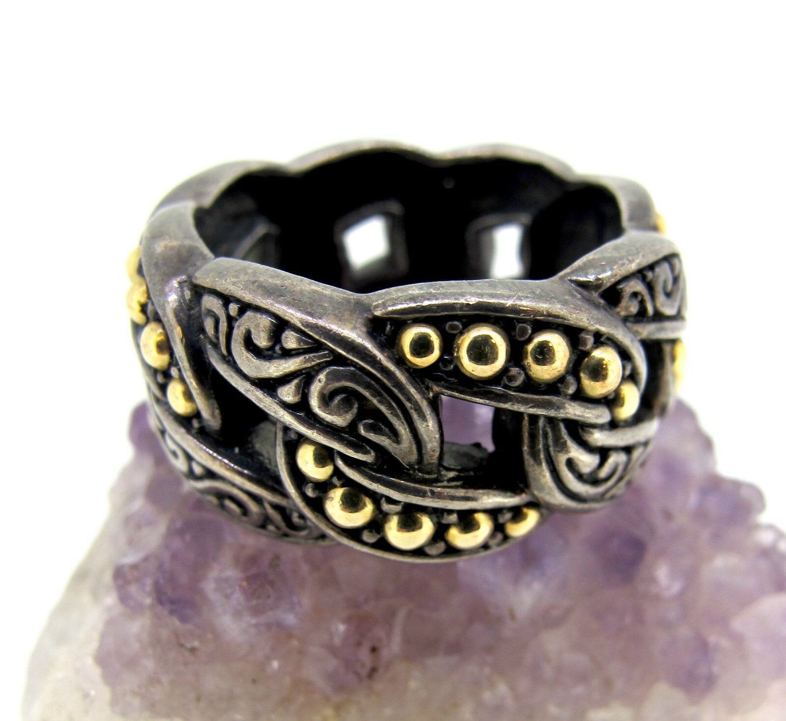 Samuel B Behnam BJC Designer 18k Yellow Gold Sterling Silver 925 Ring ...