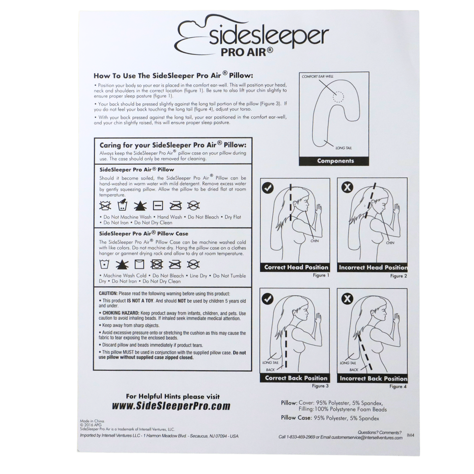 Seen On TV Side Sleeper Pro Air Pillow Comfort Micro Air Beans Perfect ...