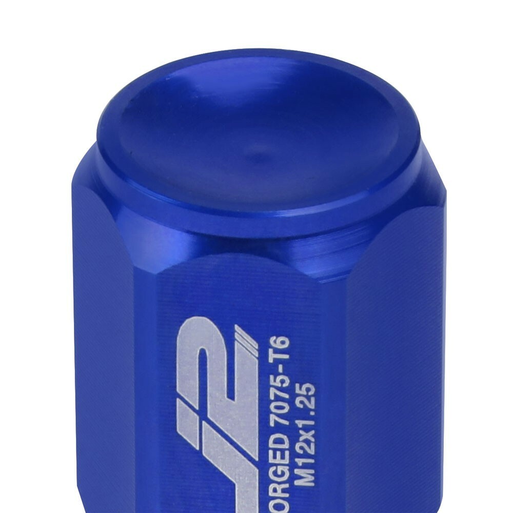J2 Aluminum Blue Close End Acorn Lug Nuts Conical Seat M12x1.25 T7-007 ...