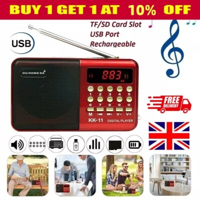 Mini Digital Portable Radio MP3 Music Player FM USB SD Card ...