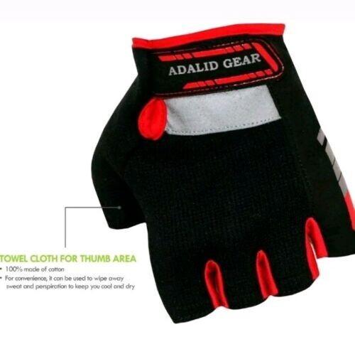 Adalid Gear Unisex Size Large Premium Cycling Gloves, Black and red | eBay