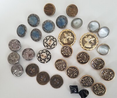 33 Interesting BUTTONS - 1/2 - 7/8 inches - some vintage - Free USA ...