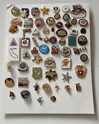 Vintage Enamel Lapel Pin Lot – Fraternal, Union, School, Religious ...