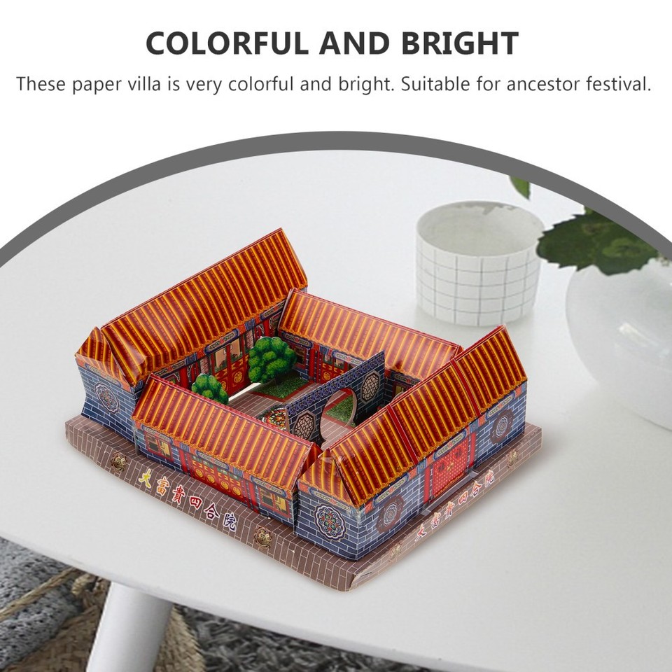 Colorful Festival Ancestor Burning Sacrifice Paper Villa Decoration ...