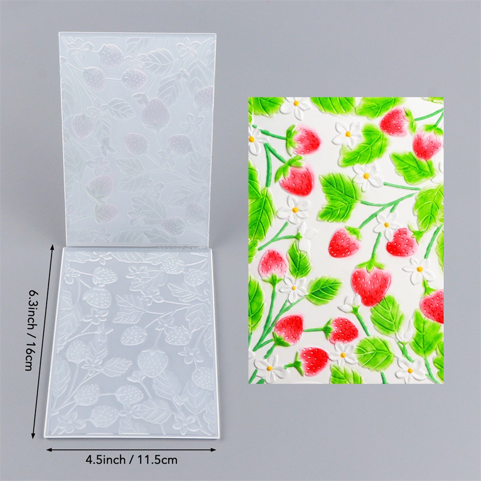 Strawberry Fields 3D Embossing Folder for DIY Scrapbook Embossing Cards ...