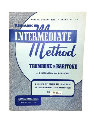 Rubank Intermediate Method Trombone Or Baritone Sheet Music Book 1938 Copy | eBay