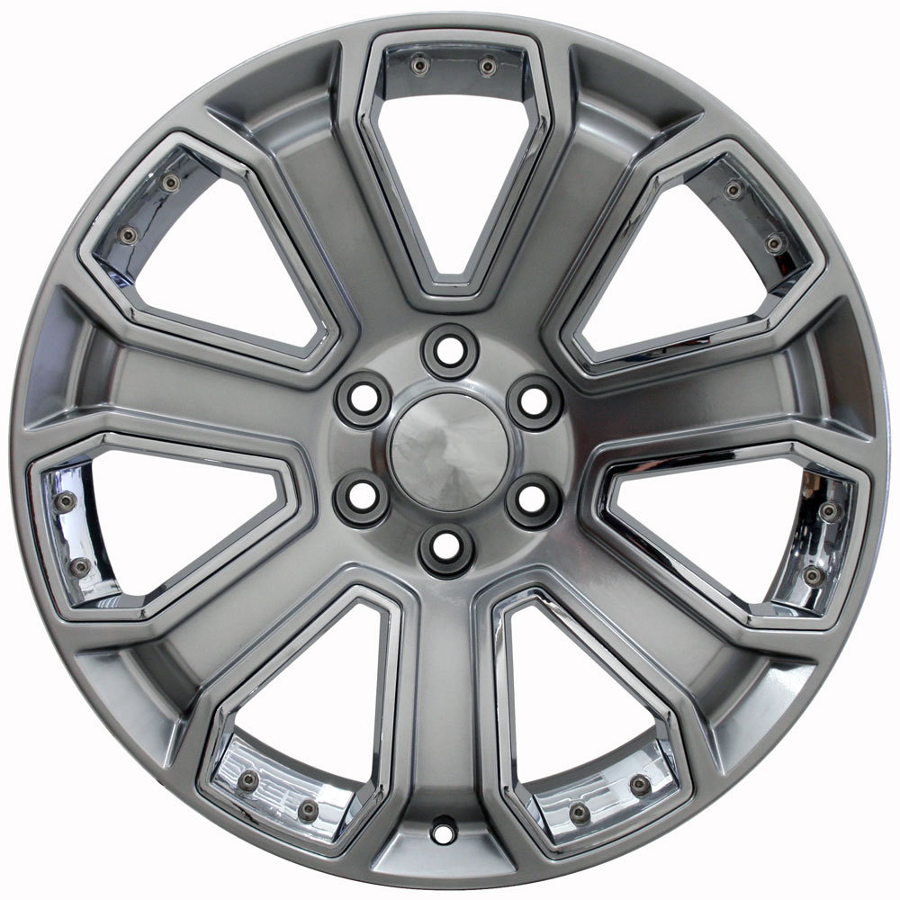 GMC Denali 22" Wheels Rims Hyper Silver CK190 Yukon Sierra Chevy ...