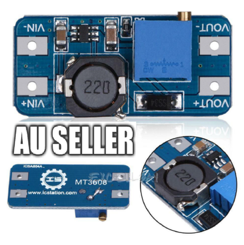 MT3608 Step-up Adjustable DC-DC Converter Power Boost Module 2A 28V Max ...
