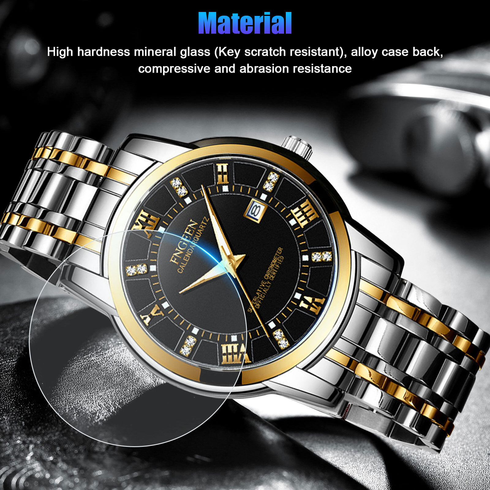 Waterproof Classic Men Watch Stainless Steel Quartz Luminous Wristwatch ...