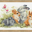 Hoppy Stitches Rabbitry Cross Stitch Kit - 15"x9" Zweigart 14ct. AIDA ...
