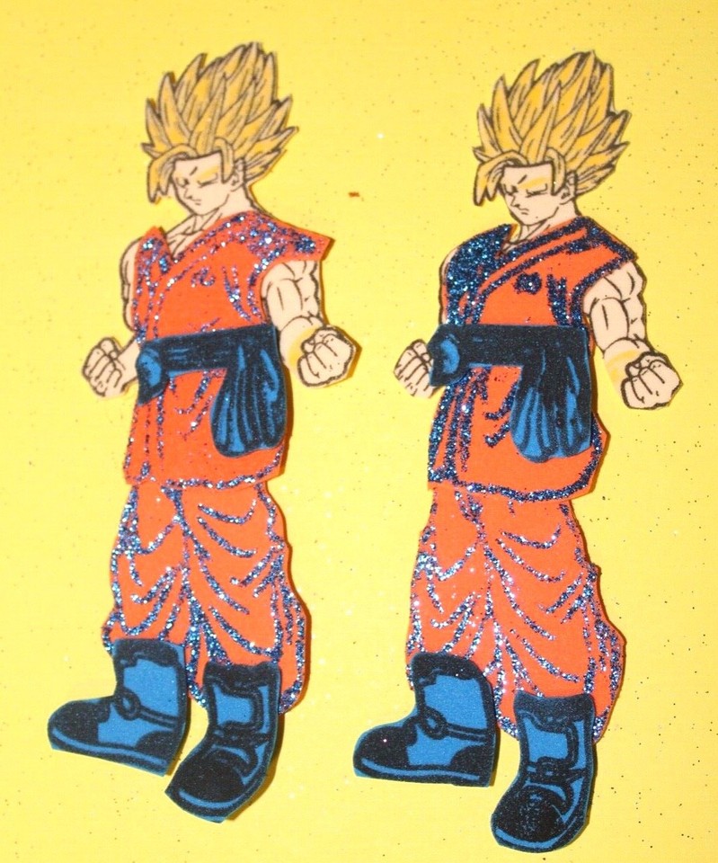 GOKU GLITTER BIRTHDAY PARTY SUPPLY DECORATION FOAM FOMI FIGURES 10 PACK ...