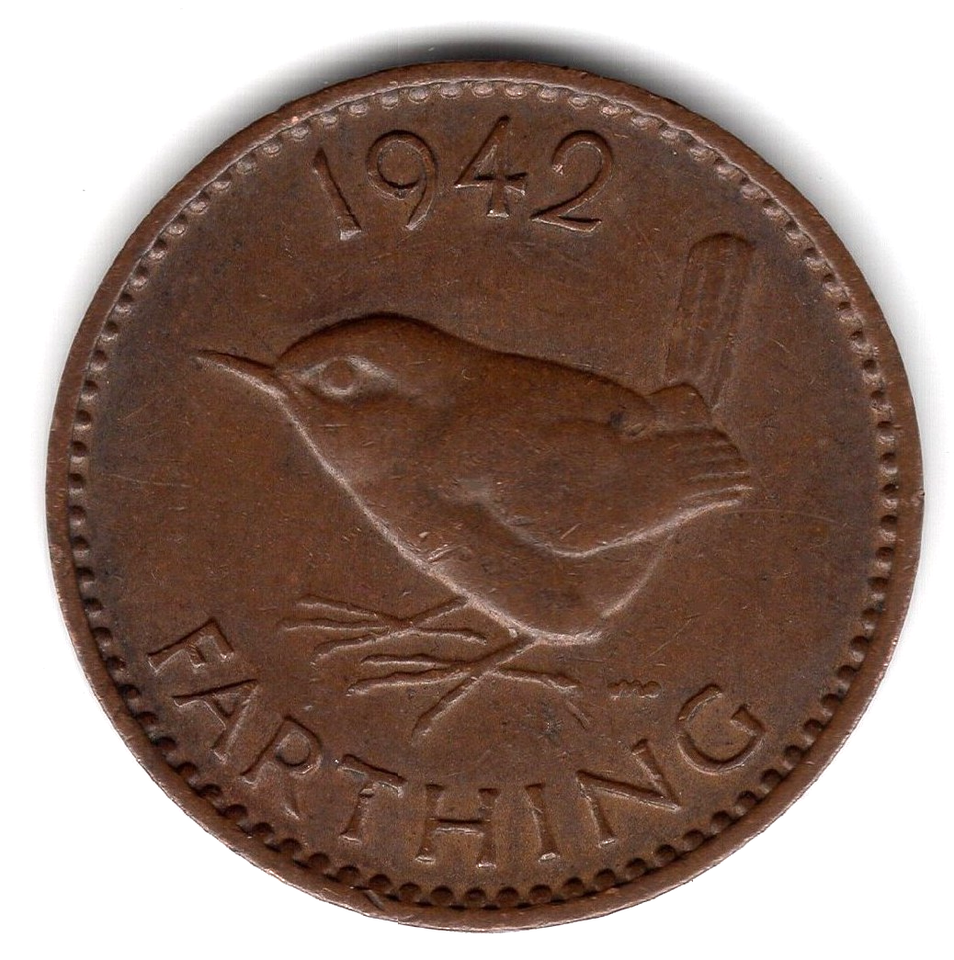 1942 GEORGIVS VI D:G:BR:OMN:REX F:D:IND: IMP One Farthing coin | eBay