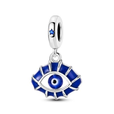 S925 Sterling Silver Evil Eye Protection Dangle Charm For Bracelets ...