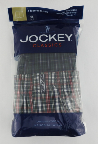 New Men Jockey Stay New Cotton Blend Woven Tapered Boxers Size XL 2 ...