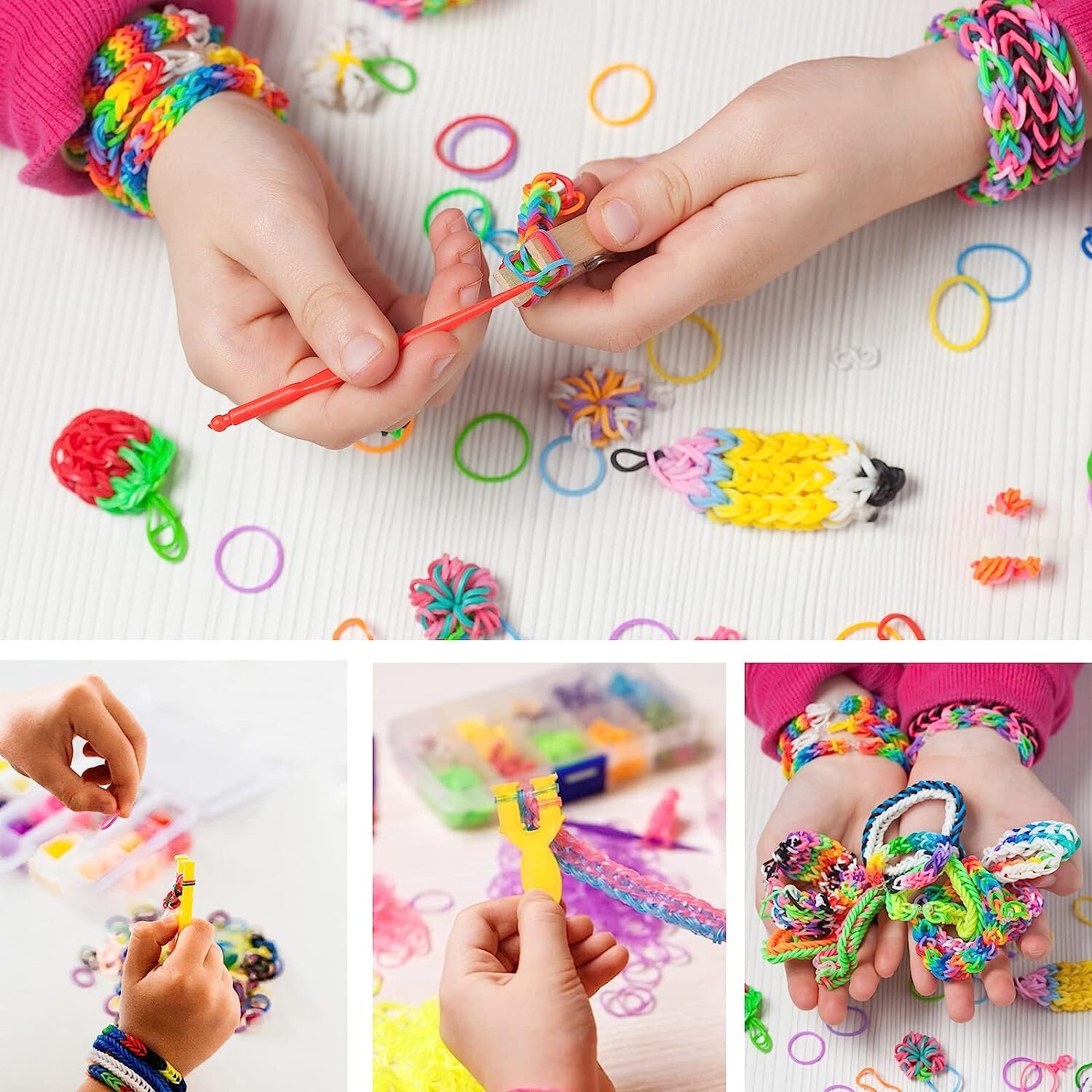 Loom Band Kit, Loom Bands Set With Charms Beads, 29 Grids Loom Bands ...