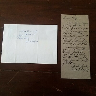 RED RUFFING Signed Items. Letter w/ GREAT CONTENT New York Yankees HOF ...