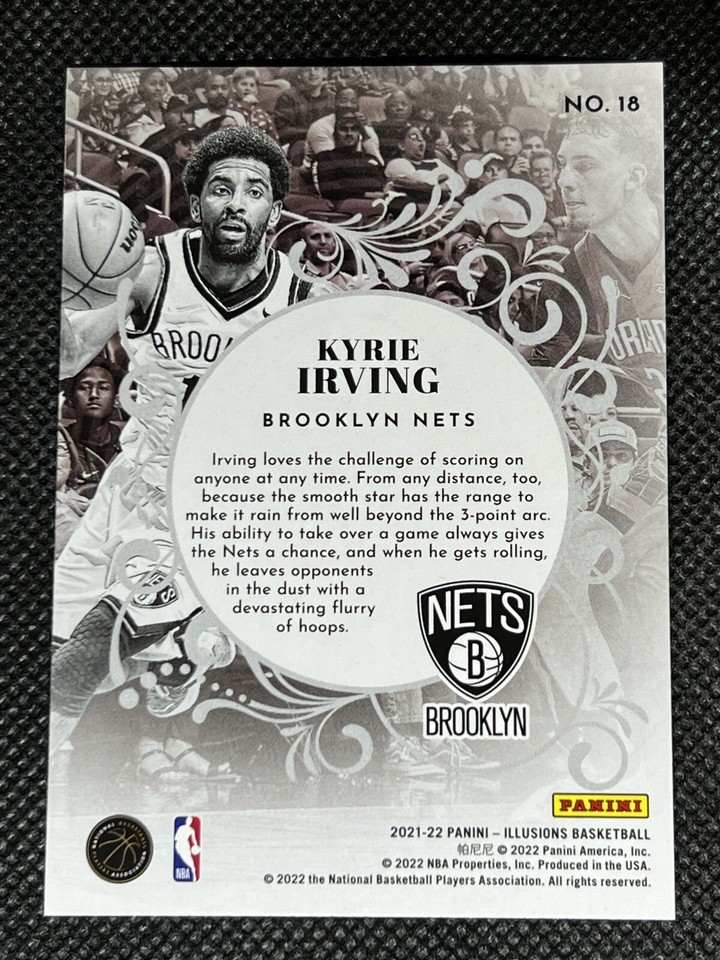 2021-22 Panini Illusions KYRIE IRVING #18 KING OF CARDS Brooklyn Nets ...