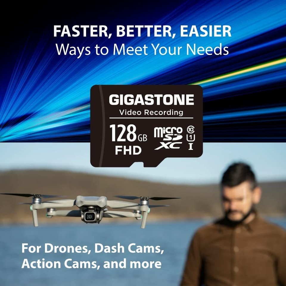 Gigastone 128GB 5PK Micro SD Card, 4K Video Pro, 85MB/s MicoSDXC with ...