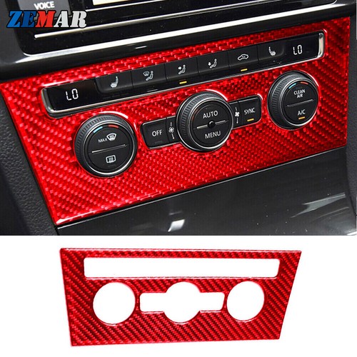 Red Carbon Fiber Air Conditioner Switch Trim B For Volkswagen Golf MK7 ...
