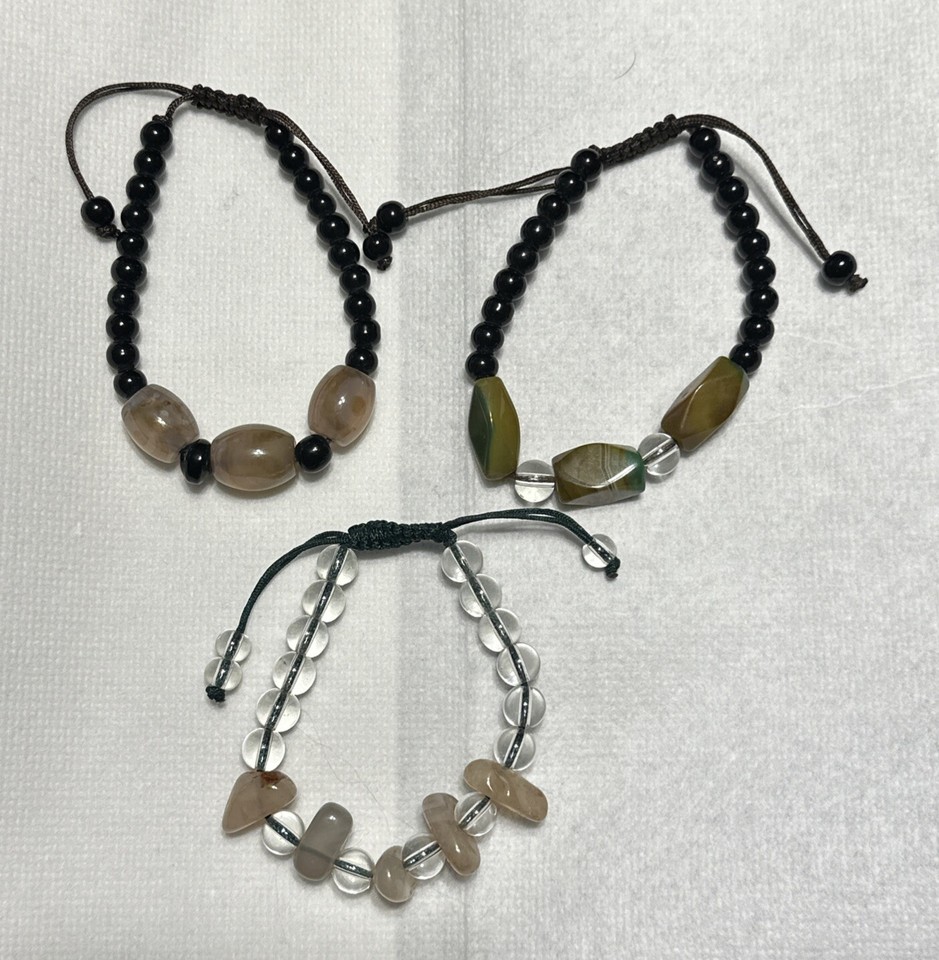 3- Fashion Stone Beaded Bracelet Boho Stone Adjustable Bracelet | eBay