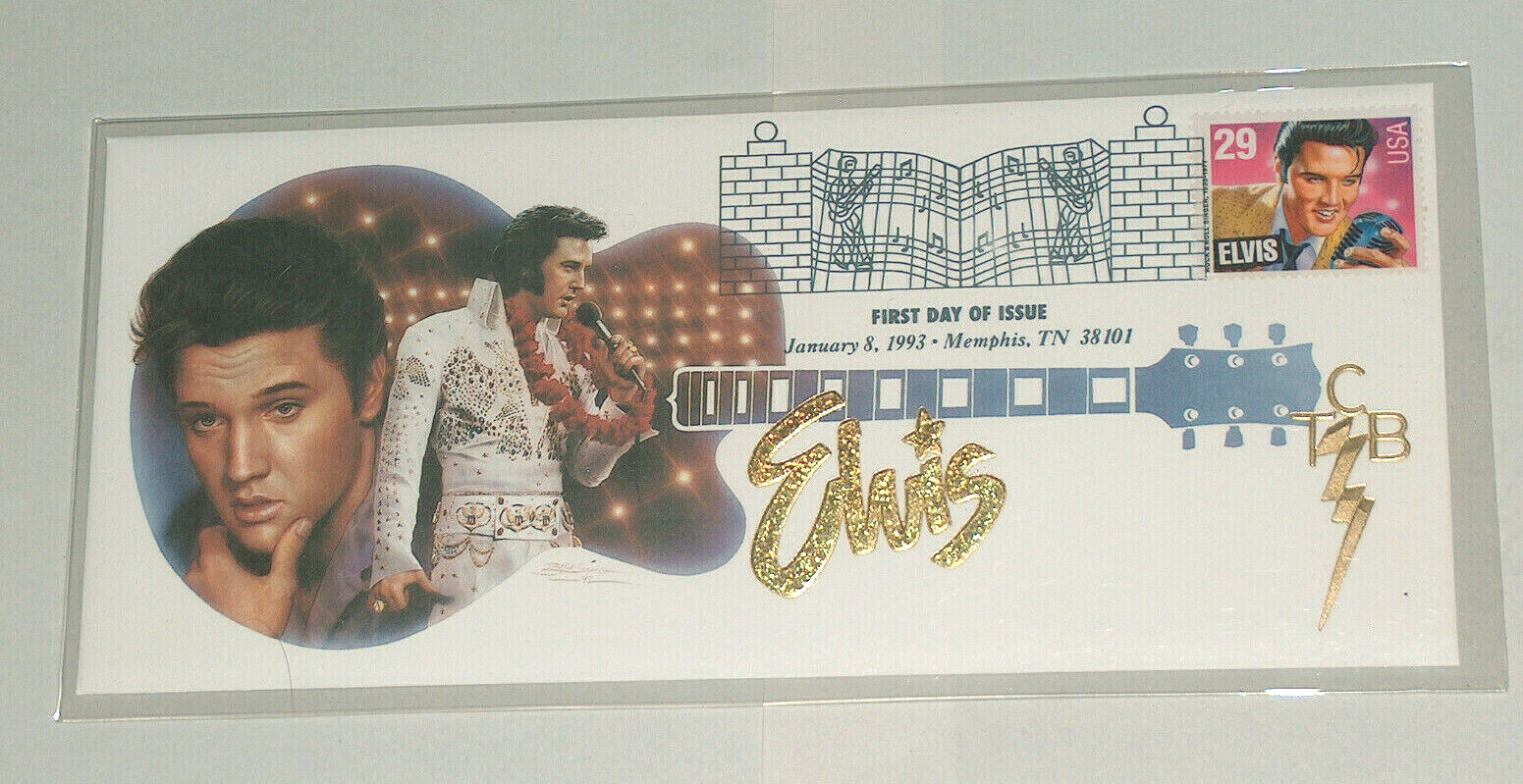 Elvis Presley 1st Day Issue January 8 1993 TCB Emblem 29c Commemorative ...