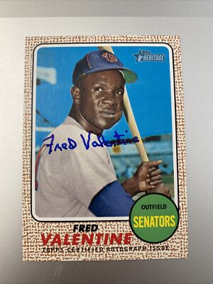2017 Topps Heritage Fred Valentine Auto🔥 Washington Senators!! | eBay