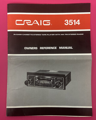 Original Craig Model 3514 Radio 8 Cassette Player AM/FM Stereo ...